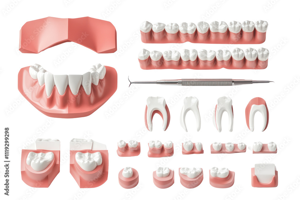 Dental Anatomy: A comprehensive set of 3D models showcasing the ...
