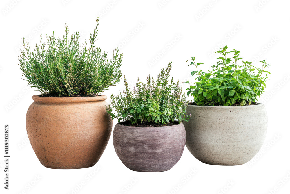 Large garden pots with outdoor plants, adding greenery to patios and ...