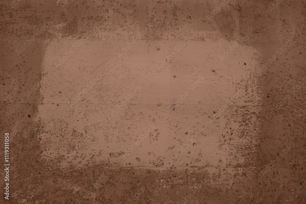 Mocha brown and beige frame on textured concrete wall with copyspace ...