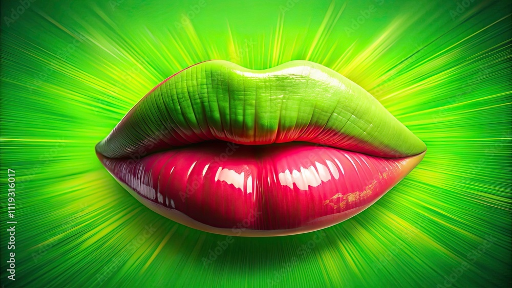 Cartoon Animated Lips Kissing Looping Animation with Green Screen and ...