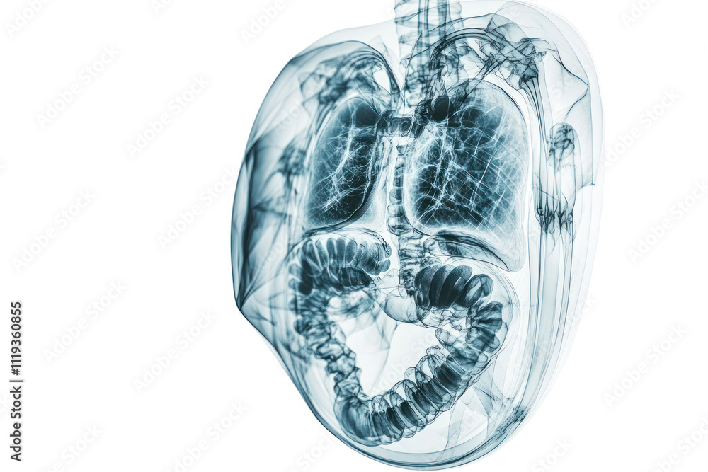 Ilustración de Stock Internal Anatomy X-Ray: A detailed, stylized X-ray ...
