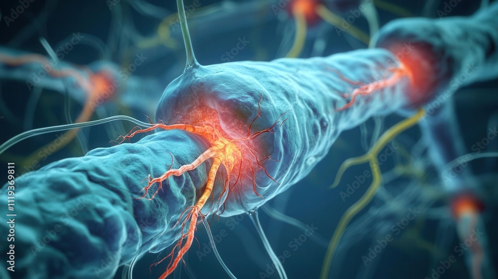 Understanding nerve damage detailed illustration of neural pathways in the human body Stock ...
