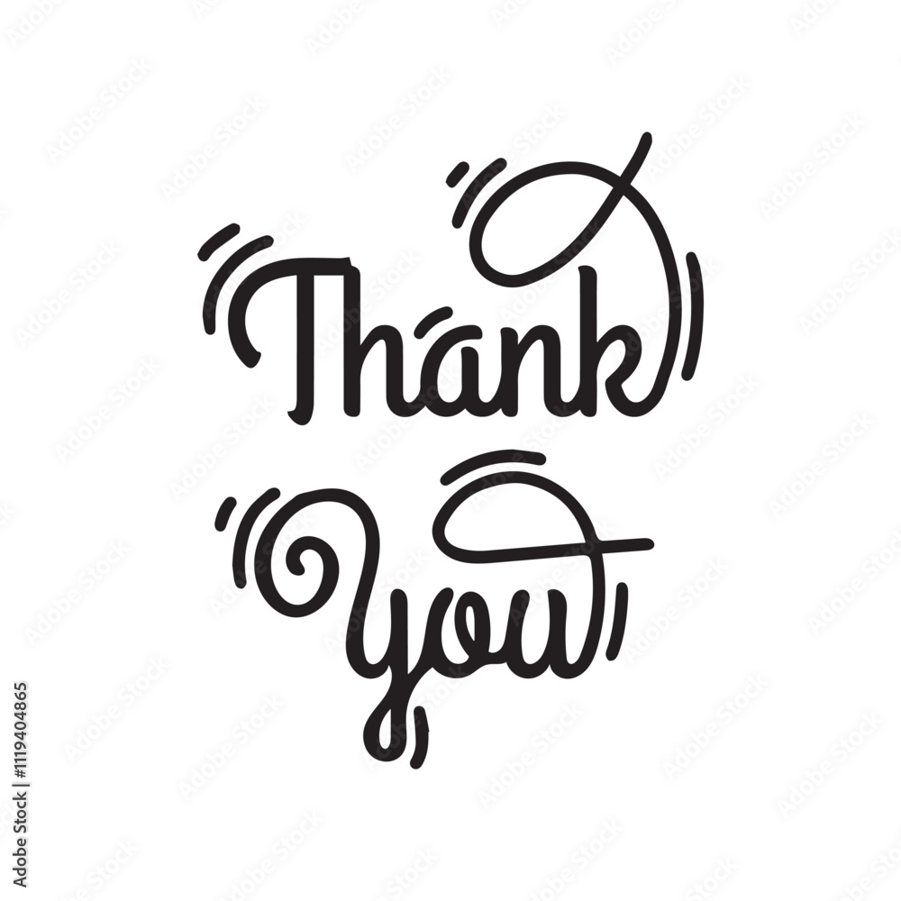 Thank you day. Handwritten lettering thank you. Doodle style. Vector ...