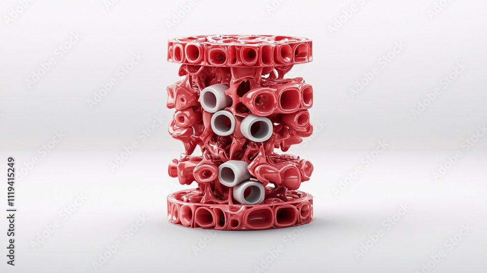 Cross-sectional view of a crystalline composite, showing multi-layered ...