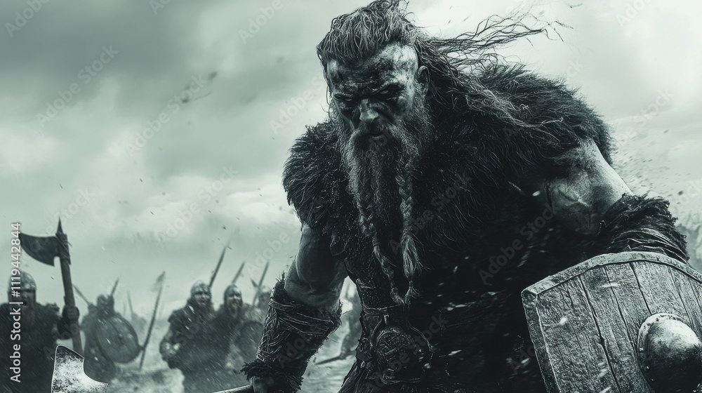 Epic Viking Warriors in Battle Gear, Fierce Viking Soldiers Ready for ...