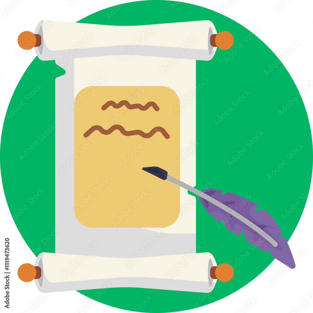 Ancient enchanted scroll - The icon radiates a sense of timeless ...