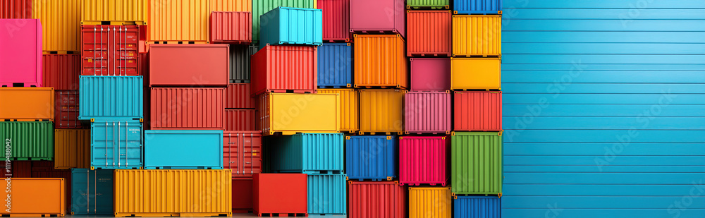 Colorful Shipping Containers, A diverse array of cargo elements ...