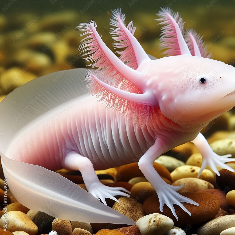 Axolotl Regeneration An axolotl a unique salamander with the abi Stock ...