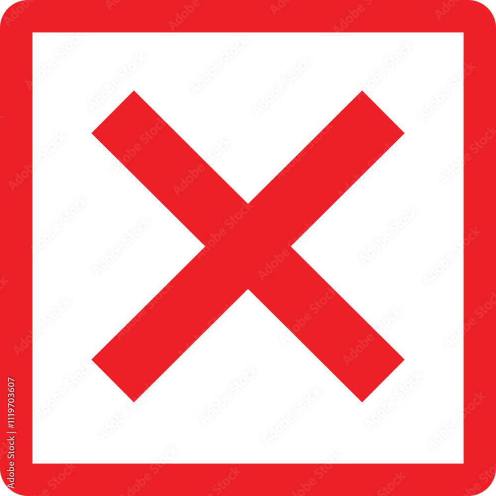 check mark symbolizing a negative response icon set. Concept of ...