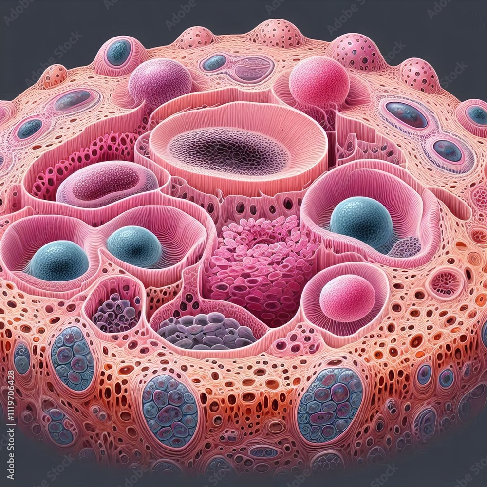 Lacrimal gland acinus epithelial cell Show the secretory cells a Stock ...