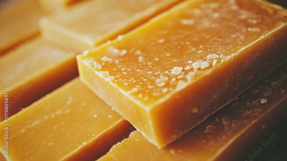 Close-up of British red waxed original cheddar cheese made from cow's ...