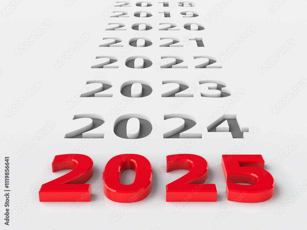 2025 and past years Stock Illustration | Adobe Stock