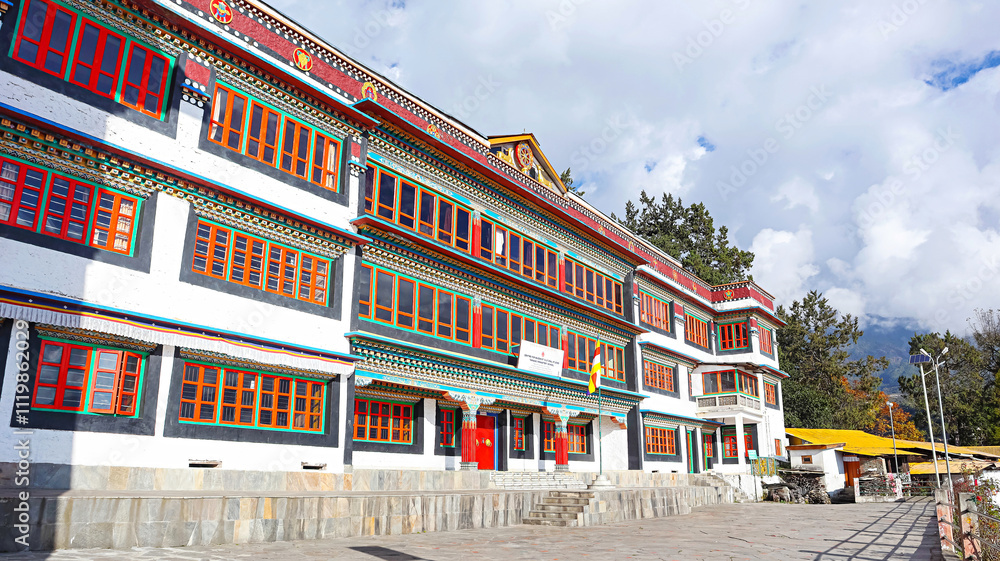 School building within Tawang Monastery where monk students study ...