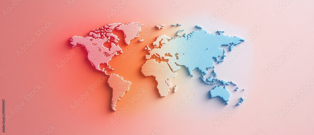 Pastel world map with color gradient. Stock Illustration | Adobe Stock