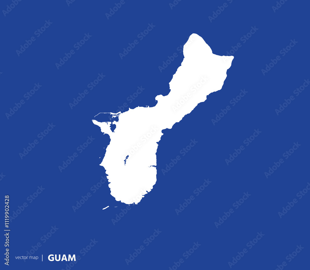 U.S Inhabited territories. Guam vector map. you can use it for any ...