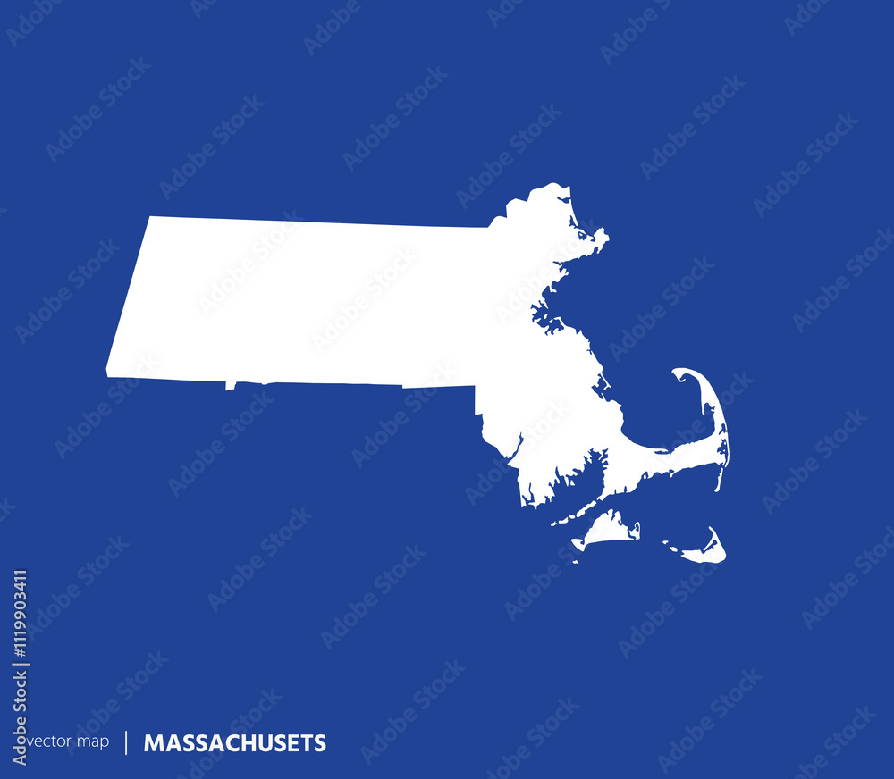 U.S states map. State of Massachusetts vector map. you can use it for ...