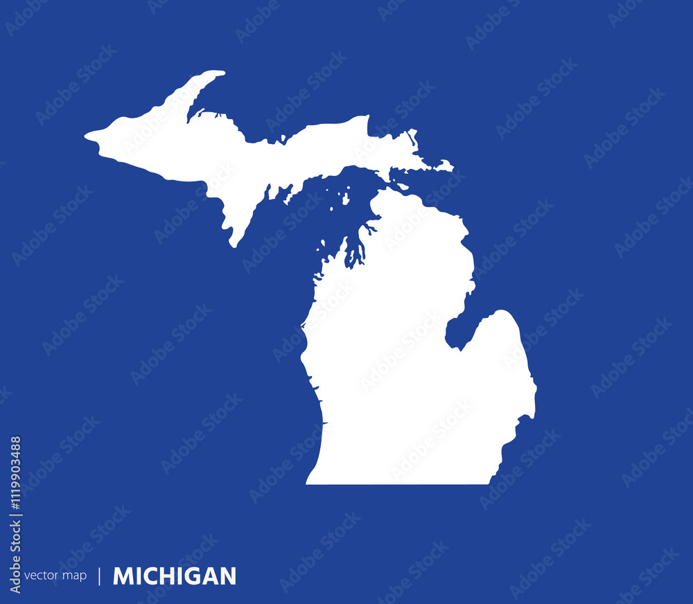U.S states map. State of Michigan vector map . you can use it for any ...