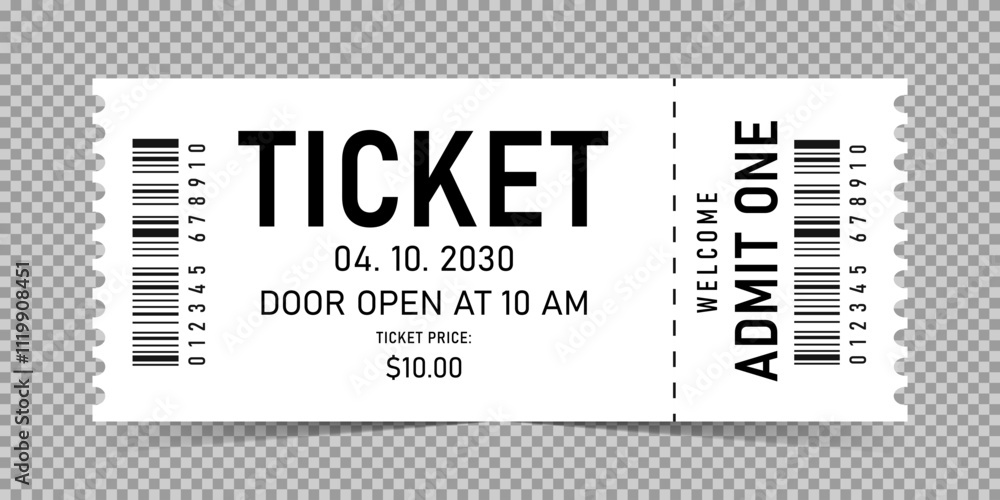 Ticket. Admit one ticket with bar code. concert and festival event ...
