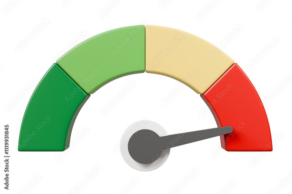 3d Speedometer icon. Minimal Status Speedometer with arrow scale gauge ...