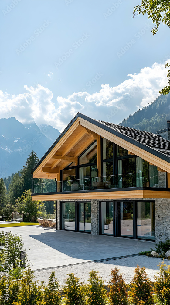 Modern Swiss Alpine Chalet with Matterhorn Views and Glass Walls ...