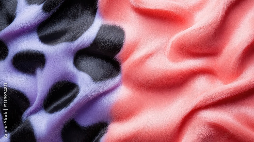An eye-catching vivid animal print fabric displays a contrasting color ...