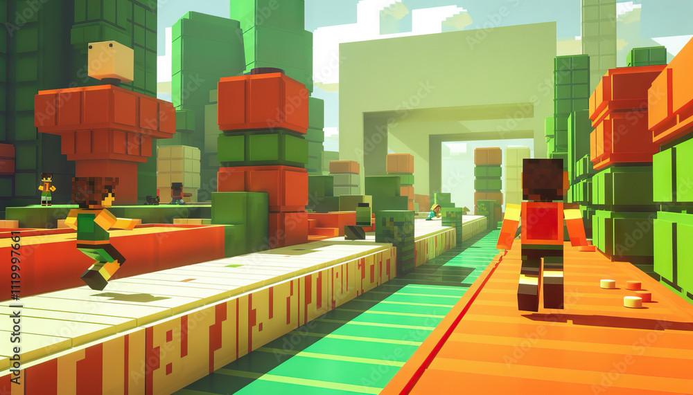 Pixelated Playground: A game show where contestants enter a retro-style ...