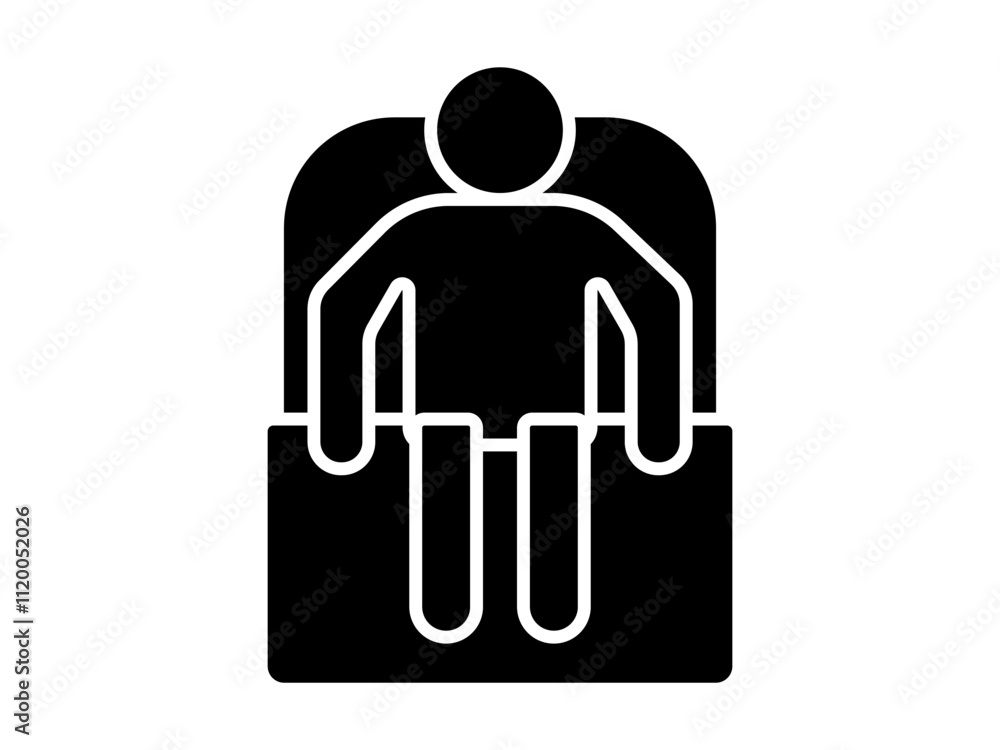 sitting person icon, flat style pictogram icon for mobile app ui or ux ...
