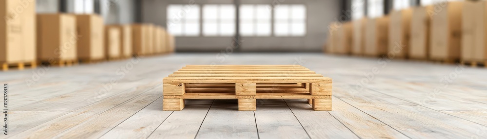 goods receipt concept. Warehouse receiving area with pallets being ...