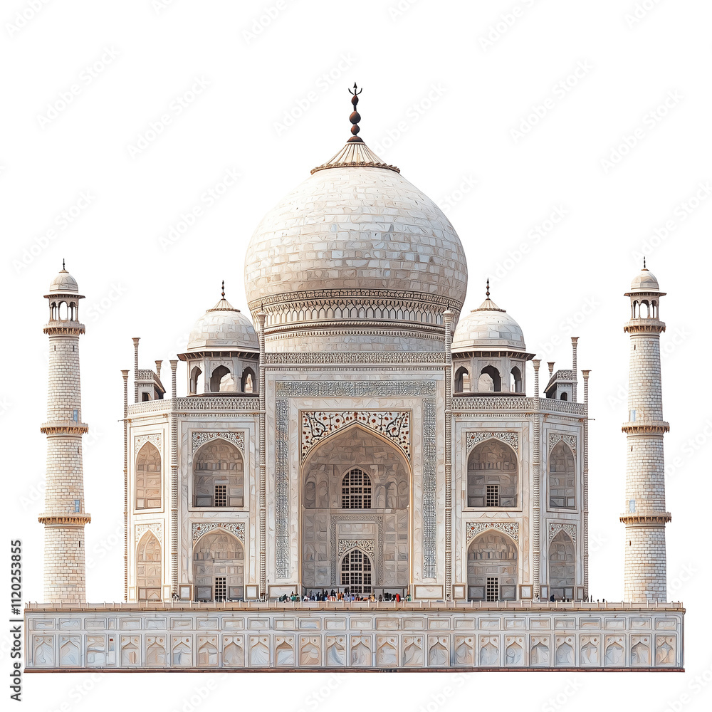 Taj Mahal, Indian monument isolated on transparent background. Cutout ...