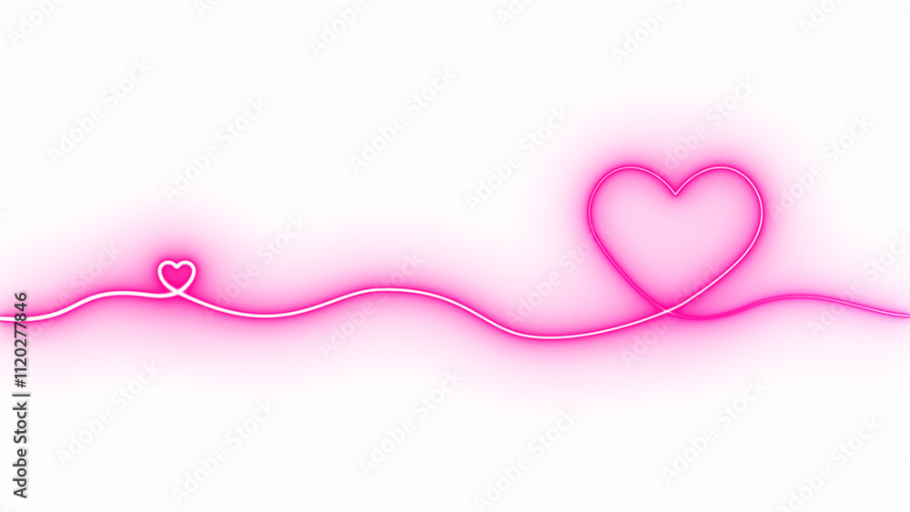 valentines day heart shape and trail neon lights isolated on ...