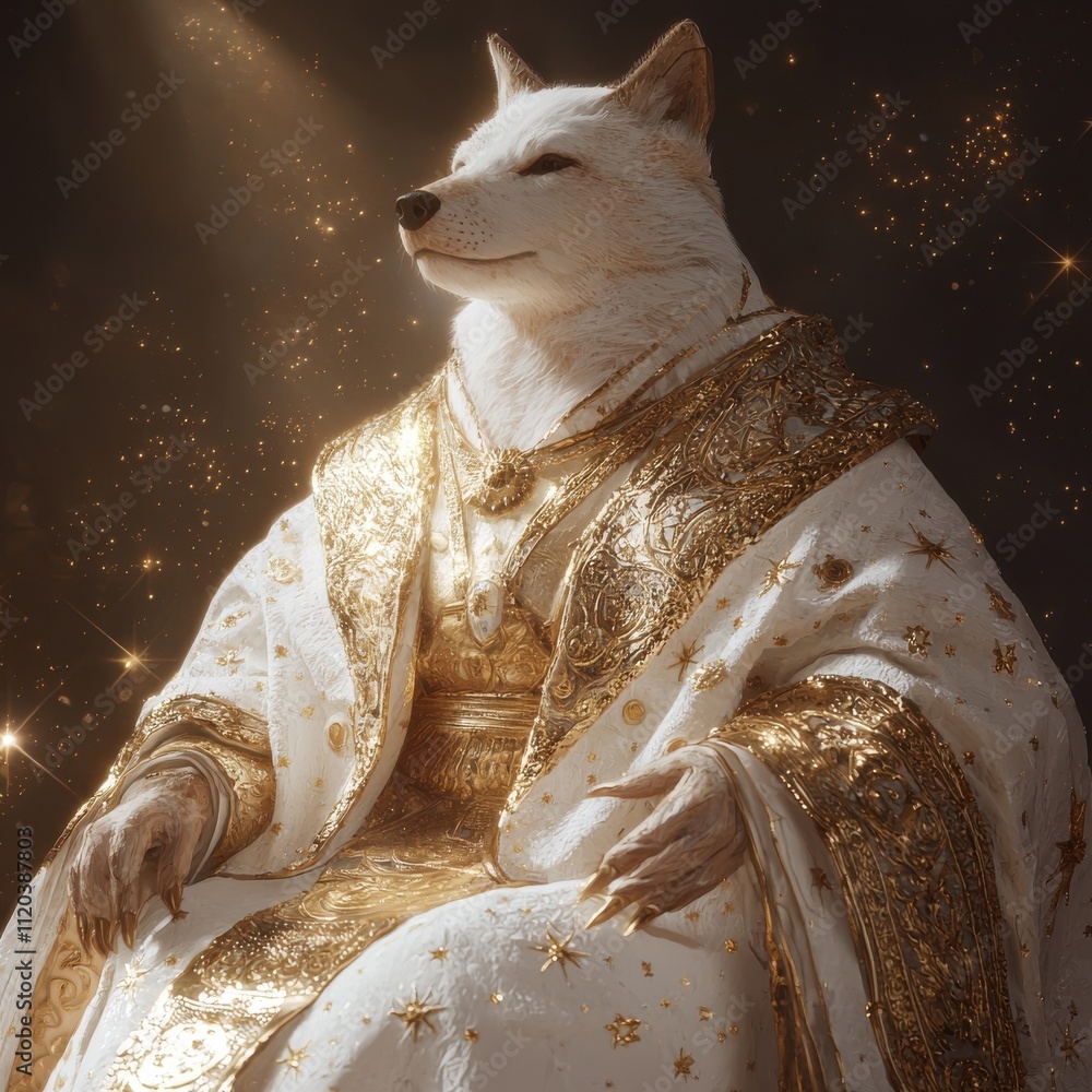 Sacred guardian creature represents constellations ethereal realm ...