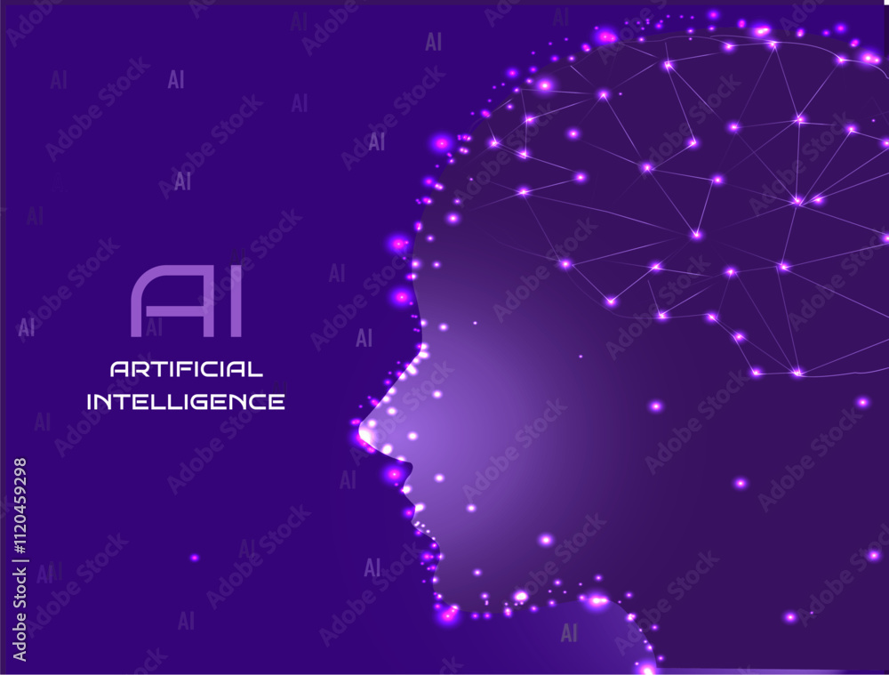 Artificial intelligence concept. Machine learning and cybermind ...