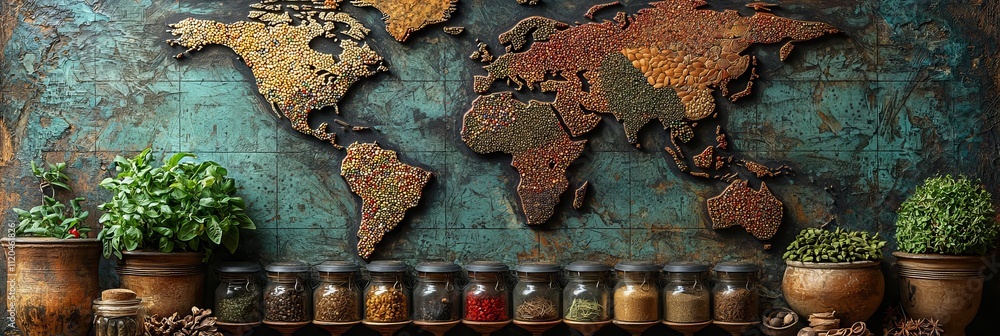 Artistic maps showcasing renowned culinary spots, local cuisines, and ...