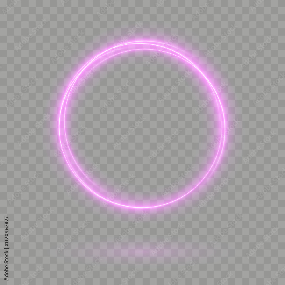 Light Purple Neon Ring: Circular Glow with Movement and Speed Effect ...