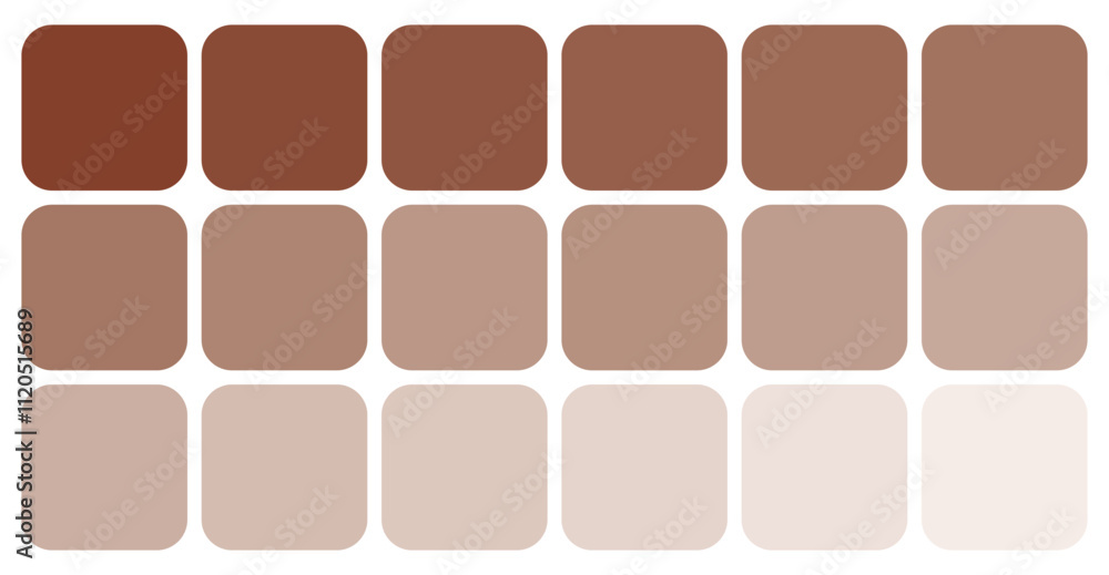 Mocha mousse color of the year 2025 palette. Brown tone scheme, soft ...