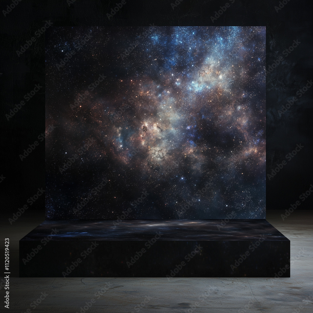Cosmic Podium Backdrop with Fine Art Textures, Perfect for Portrait ...