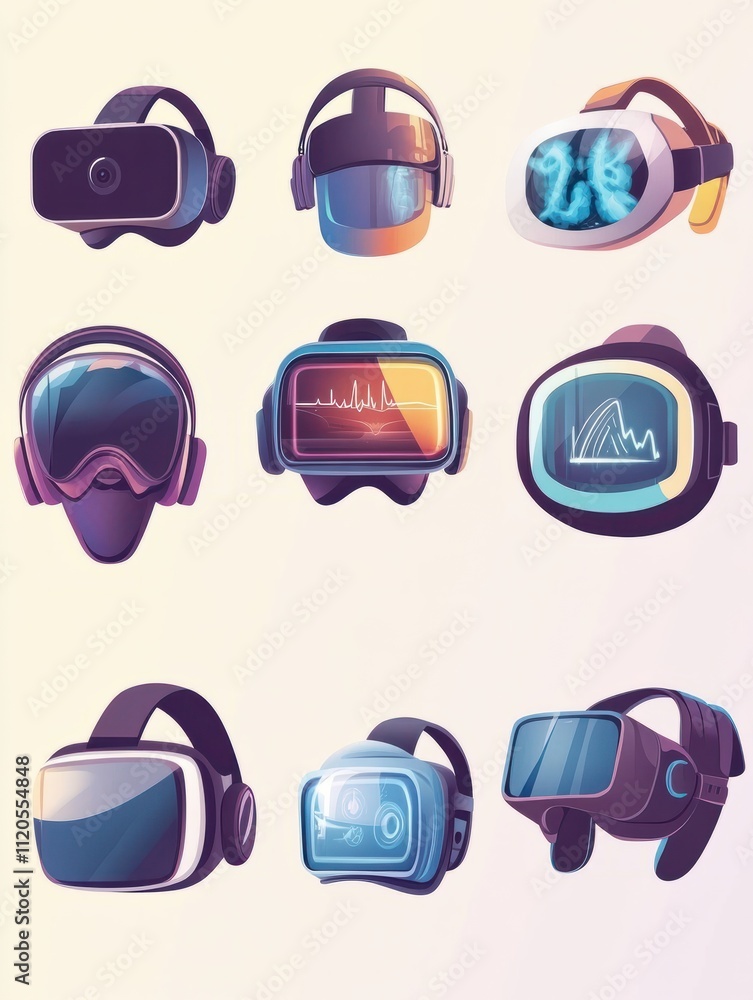 Full-immersive virtual reality isolated cartoon vector illustrations ... Full-immersive virtual reality isolated cartoon vector illustrations ...