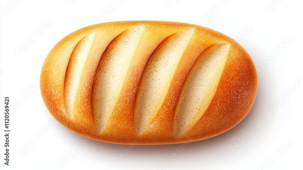 rustic white bread with crusty texture, top view, dynamic angle, hyper ...