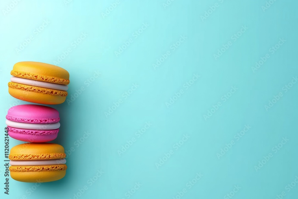 A flat design of a macaron stack with three layers, illustrated with ...