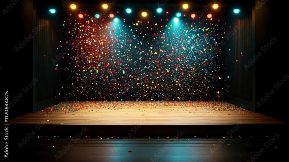 Live concert scene with an excited crowd illuminated by colorful stage ...