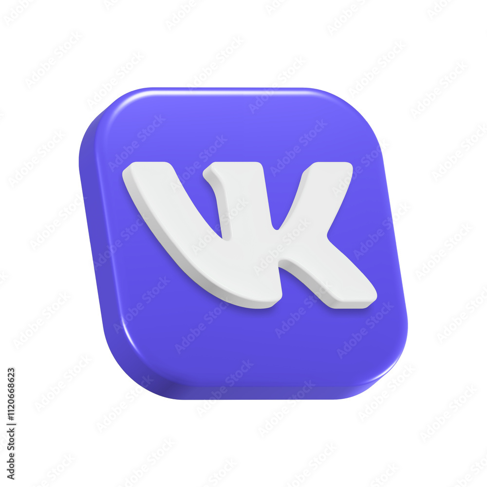 vkontakte vk logo. vk icon 3d , social media icons. social media and ...