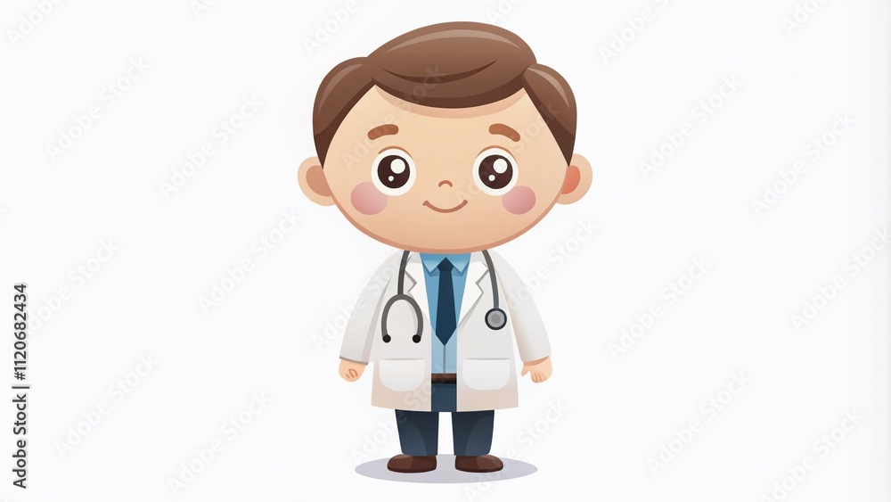 Charming 64-bit doctor character illustration featuring a friendly ...