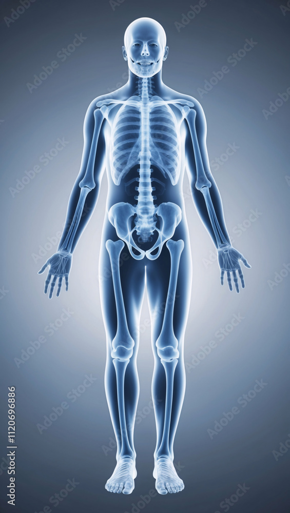 Detailed X Ray Scan of Human Body with Emphasis on Bone Structure ...
