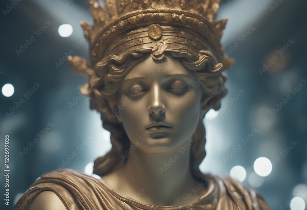 Face statue of Hera goddess of marriage and marital in Greek mythology ...