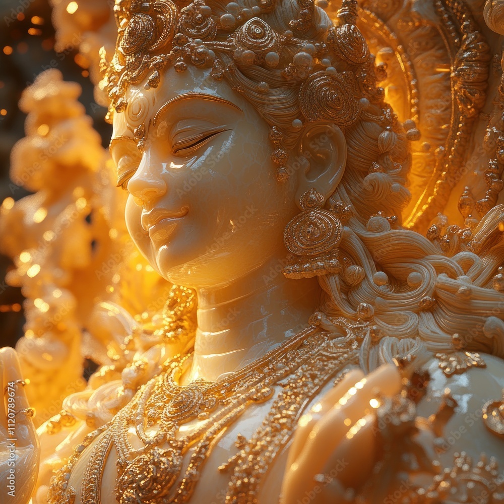 Golden Statue of Hanuman, Deity of Strength, Indian Sculpture, Hanuman ...