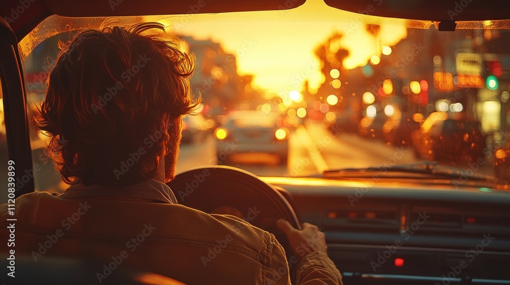 Speeding Teenager Reckless Driving in Urban Environment Highlighting ...