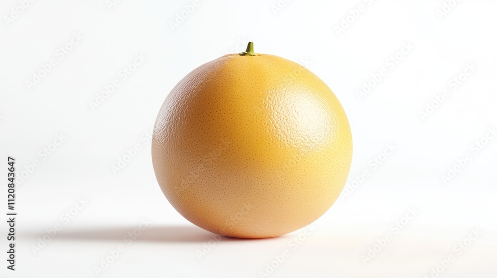 Golden grapefruit isolated on white background showing natural texture ...