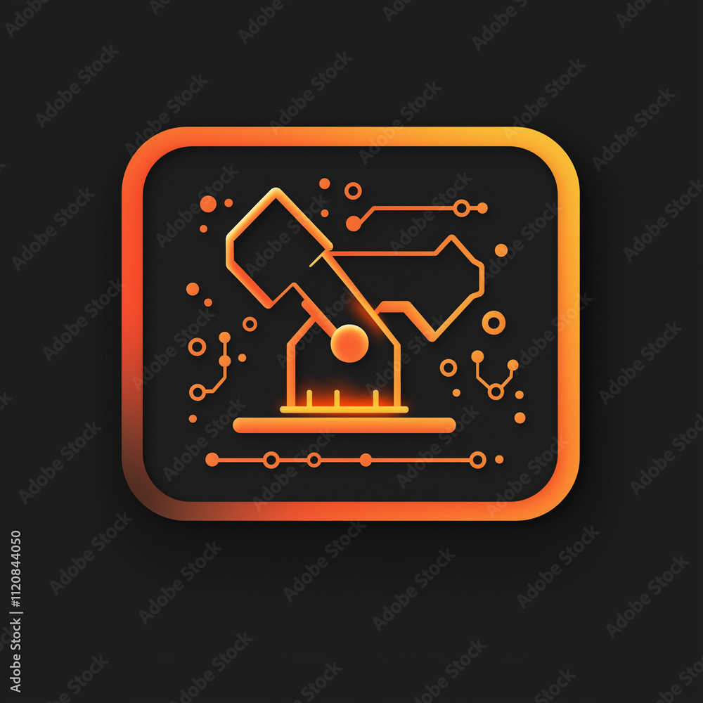 Design a square logo for 'Bot Smith Forge' that embodies the fusion of ...