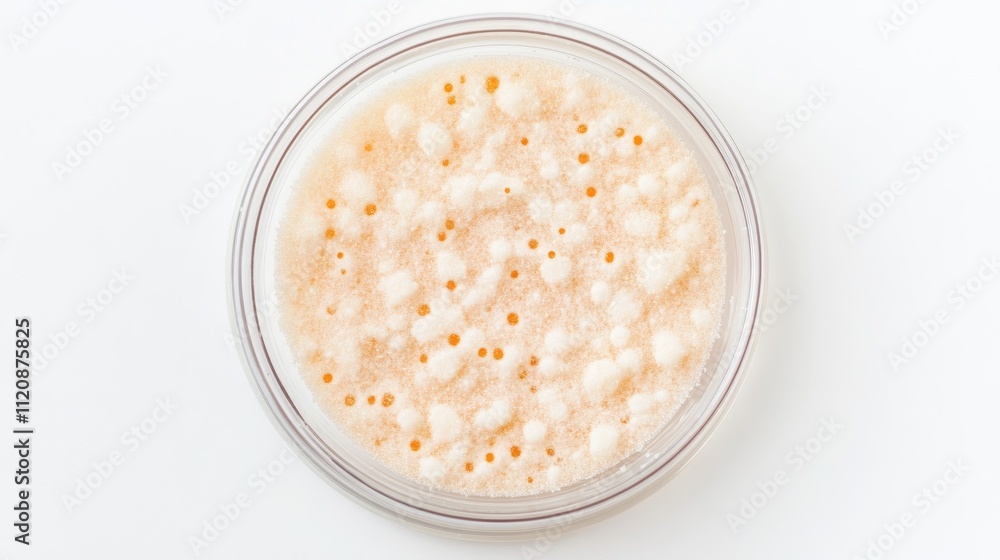 Petri dish containing bubbling reaction of calcium carbonate with ...