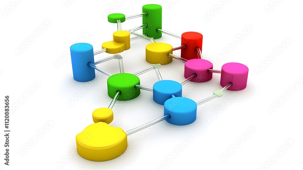 A dynamic display of flowchart symbols, connectivity icons, and ...